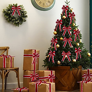 2 Rolls Christmas Velvet Decorative Ribbons - Craft DIY Ribbons with Wire Edge for Christmas & Holiday Decoration (Red, 1.5 Inch x 12 Yard)