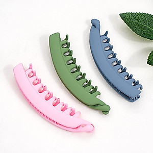 10 Pieces 5.3 Inch Large Banana Clips Nonslip Clincher Combs Banana Combs Strong Hold Ponytail Holder Clip for Women and Girls