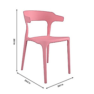 Novogratz Poolside Collection, Felix Stacking Dining Chairs, Indoor/Outdoor, 2-Pack, Pink