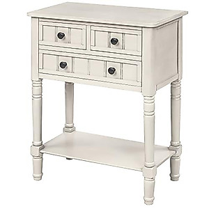 Goohome Narrow Rustic Entryway Console Table,Slim Sofa Table with 4 Drawers and Bottom Shelf for Storage, Large Storage Space for Living Room Hallway Bedroom