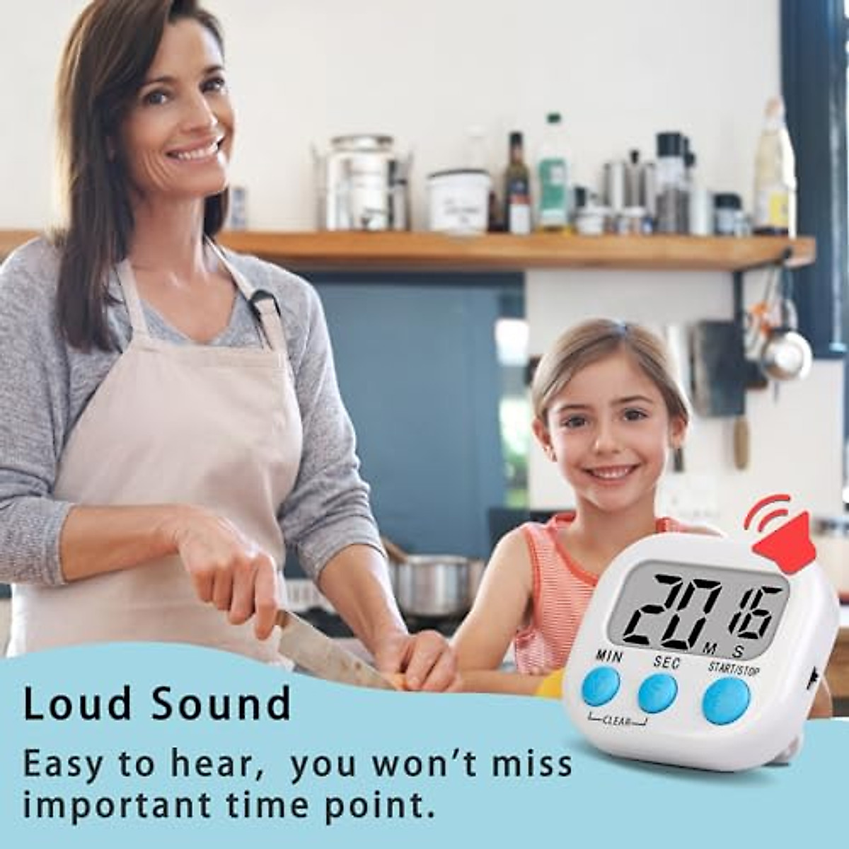 Lasubst Digital Timer for Kids Teachers Classroom School with Magnetic Back 6 Pack