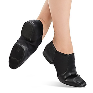 Split Sole Jazz Shoes for Women and Men's Dancing, Black (7.5W / 6.5M)