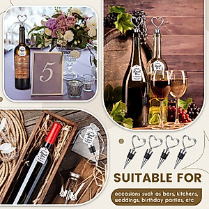 100 Set Heart Shape Wine Stopper Wedding Favor for Guests Love Wine Bottle Stopper with Organza Bags and Tags Champagne Beer Stopper Decor for Valentines Baby Shower Wedding Favors