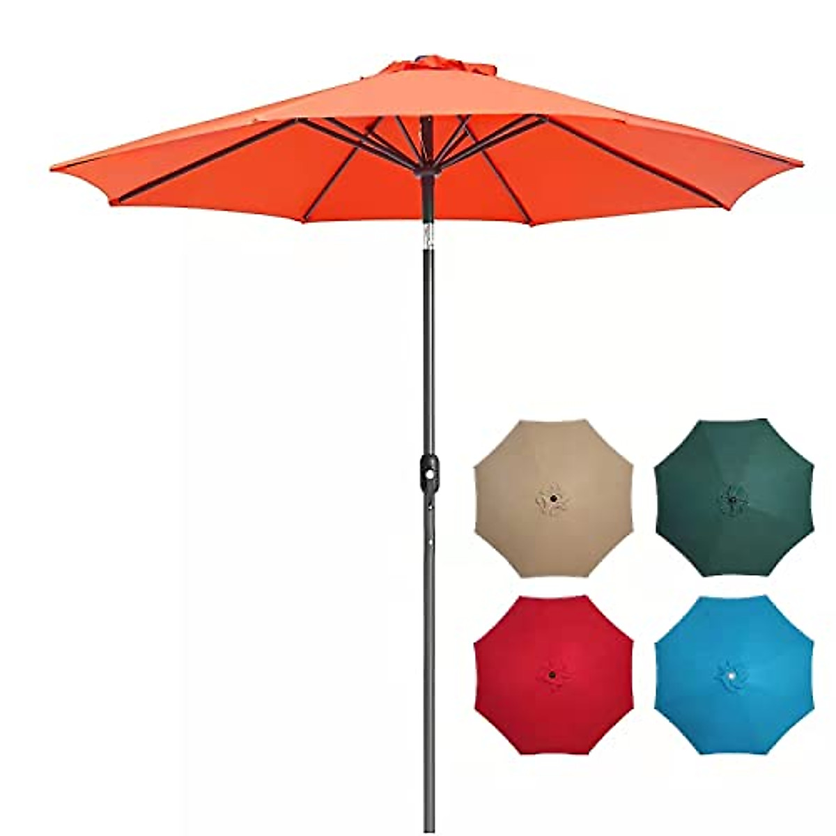 Amevci 9 ft Outdoor Patio Offset Umbrella, Cantilever Umbrella with 8 Sturdy Ribs, Outdoor Table Umbrella with Push Button Tilt Crank Lifting for Garden, Lawn, Deck, Market, Pool & Backyard,