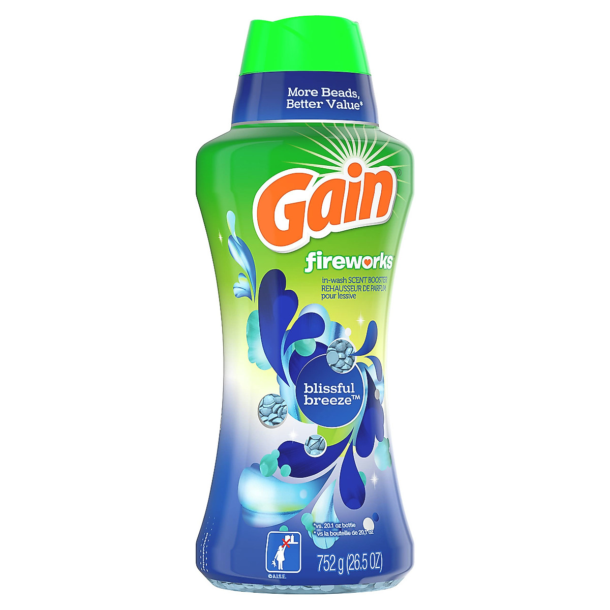 Gain Fireworks In-Wash Scent Booster Beads, Blissful Breeze, 26.5 oz