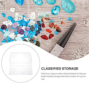 FOMIYES 1Pcs Nail Art Tip Storage box Nail Charm Storage Organizer Transparent False Nail Container Plastic Bead Storage Case with Movable Dividers for Small Earring Jewelry Craft