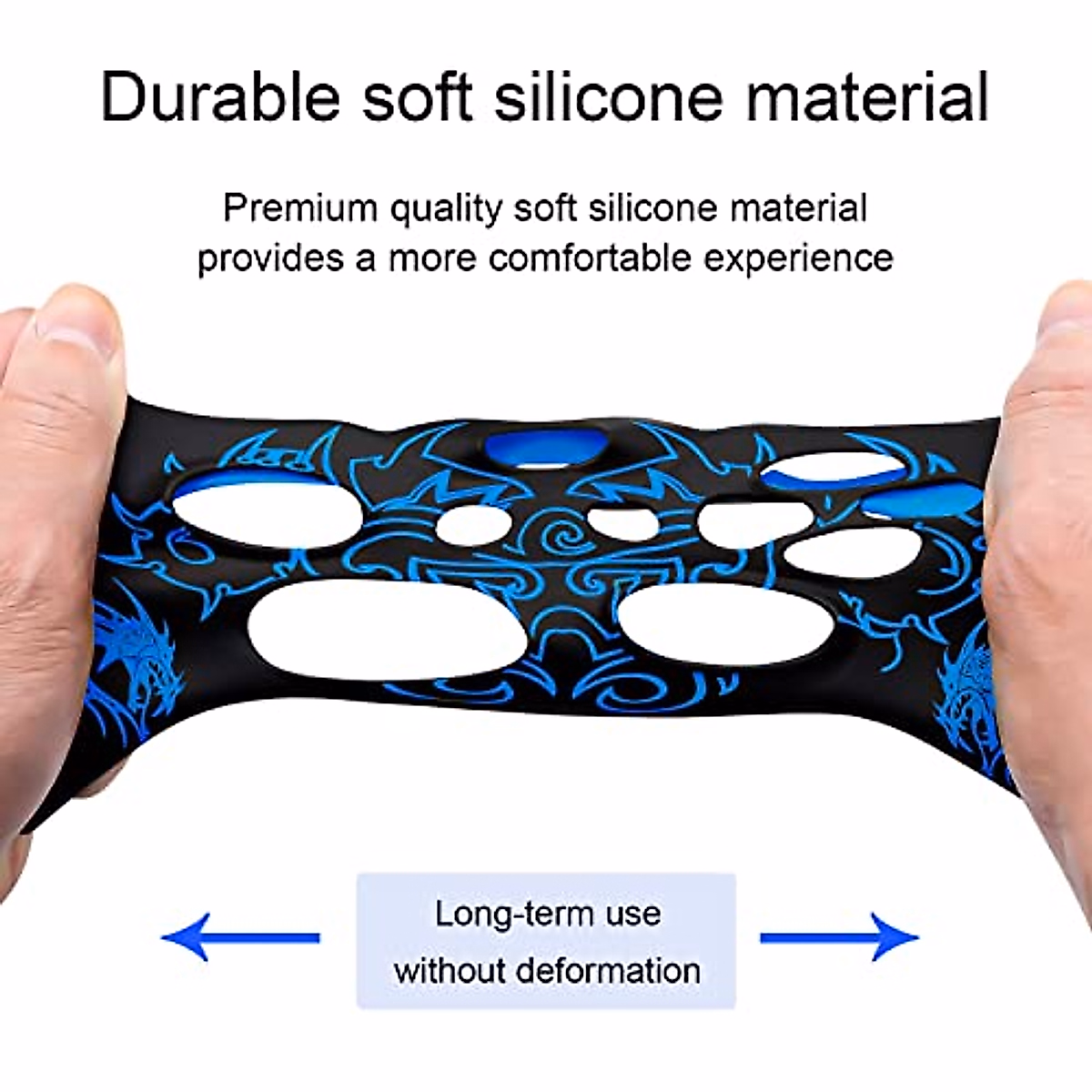 Xbox-One Controller Skin, BRHE Anti-Slip Silicone Cover Protector Case Accessories Set for Microsoft Xbox 1 Wireless/Wired Gamepad Joystick with 2 Thumb Grips Caps (Blue)