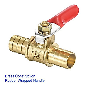 M METERXITY Pressure Valve - Water Control Valve, Non-Slip Handle Dual Barb Shut-Off Valve, Apply to Outdoor/Garden/Swimming Pools(12mm x 12mm, Brass)