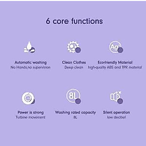 8L Portable Washing Machine For Small Loads, Foldable Mini Washing Machine For Underwear, Bra, Socks, Baby Clothes, towels, or Small Items, Camping, Travel and Home Use