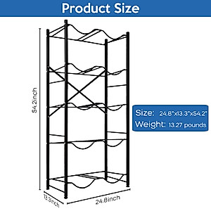 ULTRAHOME 5 Gallon Water Bottle Rack Storage, 5-TIRE Water Bottle Holder Organizer, 5 Gal Water Bottle Jug Rack for 10 of 5 Gallon Water Bottle, High-Purity Q345 Steel Material