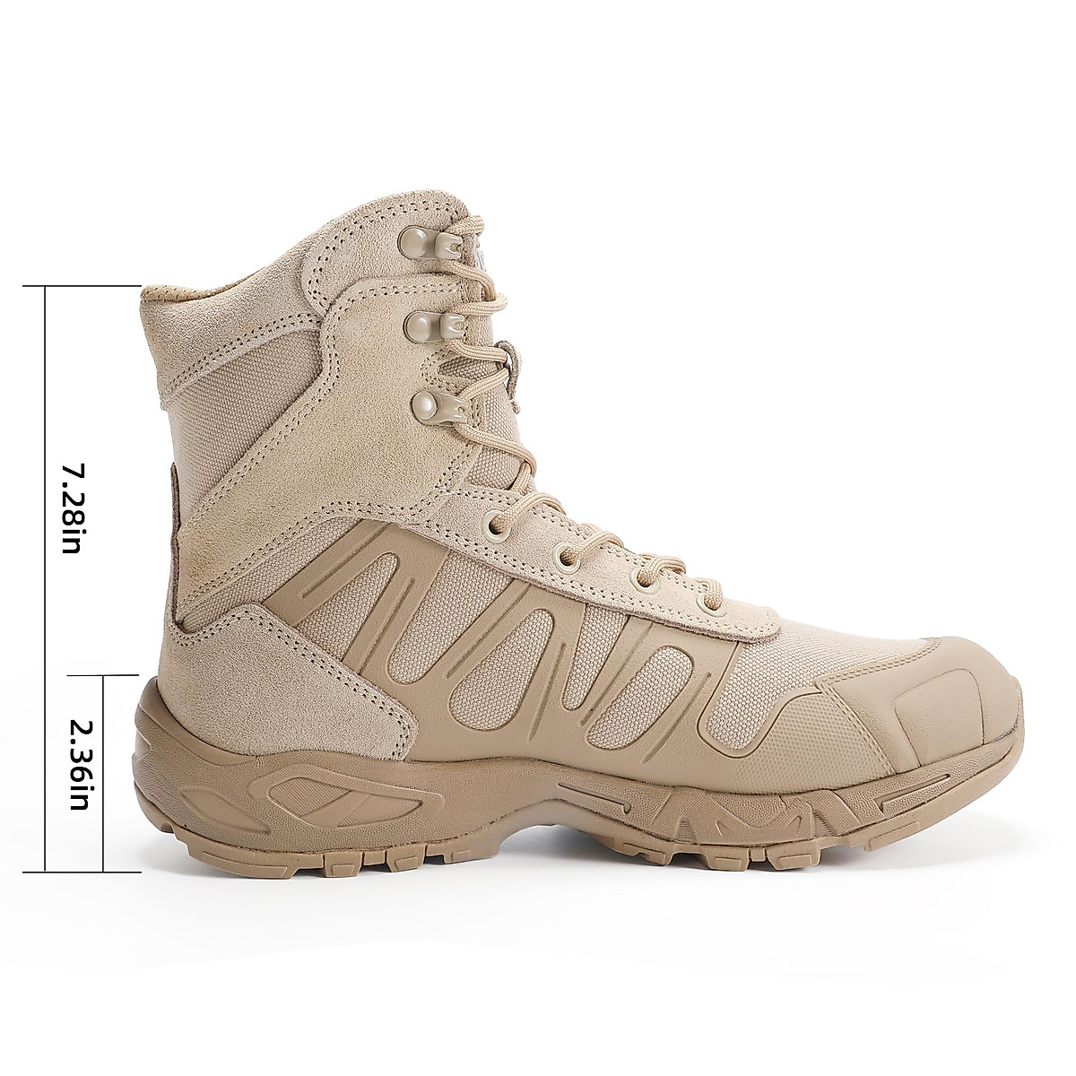 IODSON Men’s Military Tactical Boots Lightweight and Durable work Boots Outdoor Combat Jungle Anti-Slip Boots Hiking Boots Backpacking Boots Brown 9