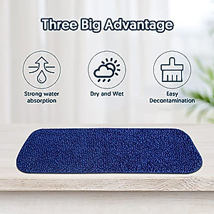 Spray Mops Replacement Heads Compatible with Swiffer PowerMop- MEXERRIS Microfiber Mop Pads Reusable Mop Pads Replacement for Reveal Mops Dust Mop Pads for All Spray Mops & Reveal Mop, 7 Pcs/Set Blue