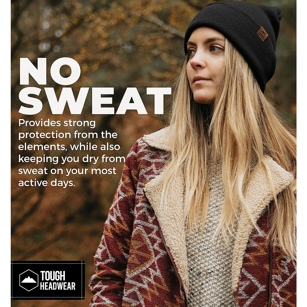 Tough Headwear Merino Wool Beanie for Men - Womens Wool Hat - Beanie Hats - Tobboggan Hat - Mens Winter Hat for The Cold