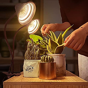 Briignite Grow Light, LED Grow Lights for Indoor Plants, Full Spectrum Plant Light, Grow Lamp with 3 Full Spectrum Modes, 10-Level Dimmable, Auto On Off Timing 3/9/12Hrs, Dual Heads