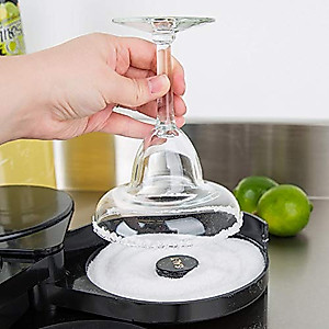 New Star Foodservice 48377 Plastic 2-Tier Bar Glass Rimmer, Black