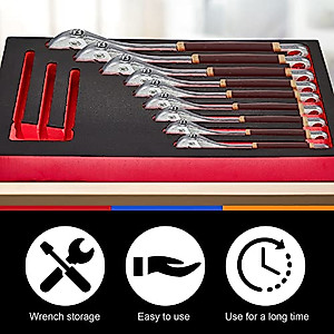 3 Pcs Foam Wrench Organizer Ratcheting Tool Tray Wrench Tool Box Organizer for Combination Storage, 3 Colors