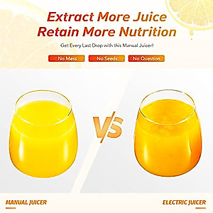 CO-Z Hand Press Juicer Machine, Manual Citrus Juicer for Lemon, Lime, Orange Juice - Professional Squeezer and Crusher, Easy to Clean, Black