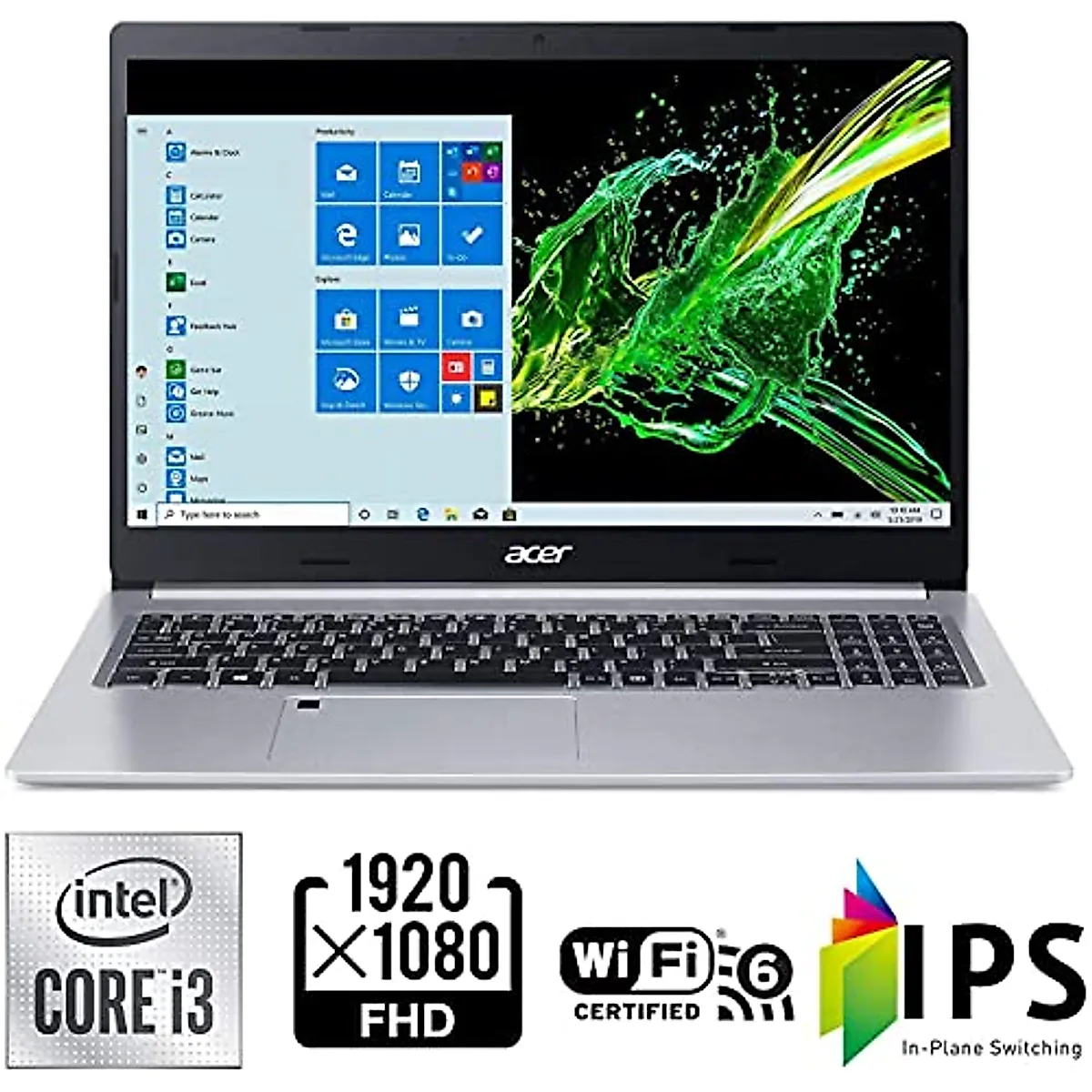 2021 Newest Acer Aspire 5 Slim Laptop, 15.6" Full HD Display, 10th Gen Intel Core i3-1005G1 Processor, 20GB DDR4 RAM, 512GB SSD, Intel WiFi 6, Backlit KB, Fingerprint Reader, Win10 Home