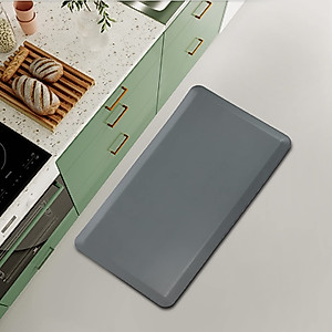 Thick Anti Fatigue Comfort Mat for Standing Desks, Non-Slip Standing Kitchen Mat, Waterproof Floor Mat, Commercial Pads for Offices, Home, Garages(Grey)…