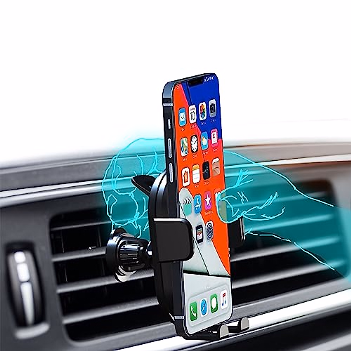 Ronnaquetta 360 Rotation Car Phone Holder, Quick Release, Adjustable, Compatible with 99% Phones, Black