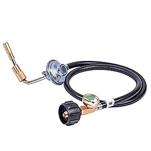 GasSaf 3 FT Propane Adapter Hose with Regulator,1 lb to 20 lb Converter Gas Regulator fit for Blackstone 17”, 22” Tabletop Griddles,Pit Boss 2 Burner Table top Gas Griddles