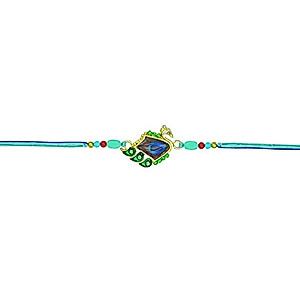 TRIYASHH Peacock Design Rakhi for Brothers Handmade Rakhi for Raksha Bandhan Colorful Beads/Stone Rakhi (D22)