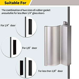 3" Shower Door Handle with Metal Strike and 3" Magnet fits 1/8", 5/32", 3/16" and 1/4" Thick Swing Glass Shower Doors,Shower Door Magnetic Strip Replacement.
