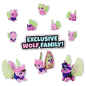 Hatchimals CollEGGtibles, Rainbow-cation Wolf Family Carton with Surprise Playset, 10 Characters, 2 Accessories, Easter Gifts, Kids Toys for Girls