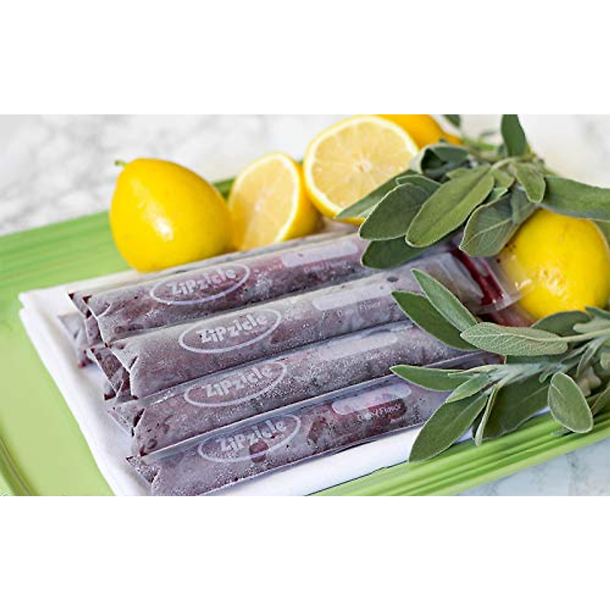 Zipzicle 100 Recyclable Ice Popsicle Mold Bags | BPA free Freezer Tubes with strong Zip Lock Seals | Original Patented | Make Cocktail Pops, Fruit Bars, Healthy Snacks | Family Parties, clear (ZIP100)