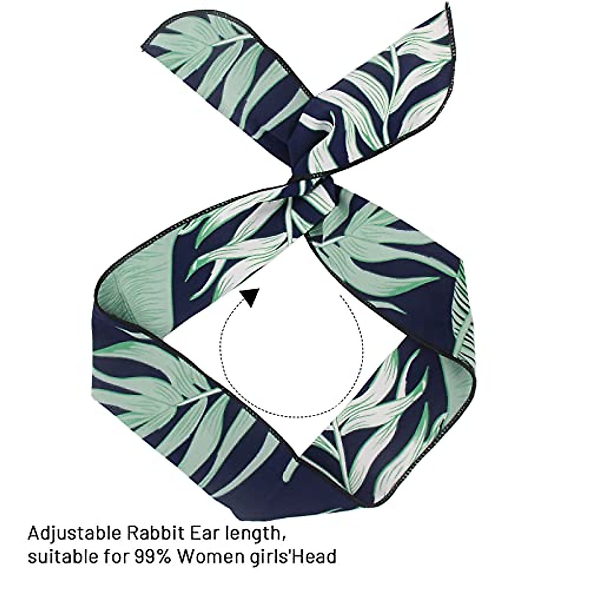 Carede Twist Wire Headbands for Women Retro Paisley Bandana Scarves Flower Leaf Print Head wrap Rabbit ears Bow Hairbands Hair Holder Hair Accessory,Pack of 9