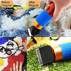 Carpet Trimmer with Shearing Guide Rug, Tufting Gun Rug Making Kit, Electric Speed Adjustable Rug Shears for Handmade Rug Clean Tufted Carpet Tufting Carving Tools Clippers