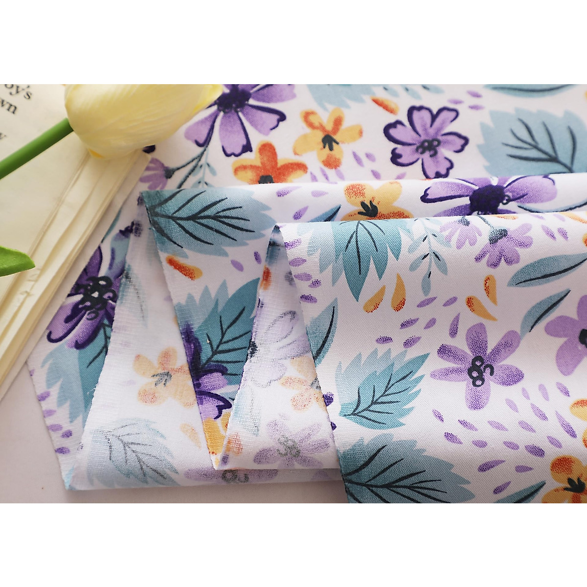 100% Cotton Quilting Fabric Squares 5''x5'' Floral Print Precut Fabric Bundles Charm Packs for Quilting 5 inch Clearance for Pathwork Quilt（Fresh Style）