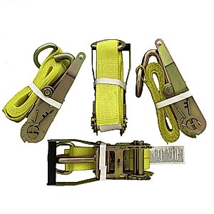 Take Control 4set(8X) Lasso Wheel Lift Straps 2" x 8' Ratchet J Finger Hook Tow
