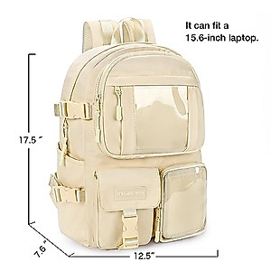 STEAMEDBUN Kawaii Backpack Cute Aesthetic Backpack for Girls,Ita Backpack with Inserts for School (without pins)