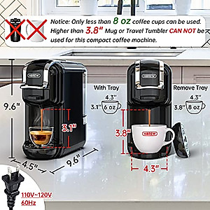 Pod Coffee Maker Single Serve, HiBREW 5-in-1 Espresso Machine for Pods, Kcup*/Nes* Original/DG*/ESE Pod/Espresso Powder Compatible, Cold/Hot Mode, 20 oz Removable Reservoir, LED Bars Indicator, 19 Bar