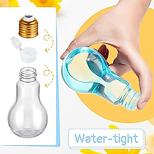 36 PCS Light Bulb Jars Clear Plastic Candy Jars Bulb Vase Christmas Ornaments Light Bulb Storage Containers with Lids Fillable Light Bulb for Candy Christmas Tree Hanging Decorations(Gold)