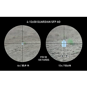 Monstrum Guardian 4-12x50 AO Rifle Scope with Parallax Adjustment | Black | Monstrum Rifle Scope Level Bubble | 1 inch Diameter | Bundle
