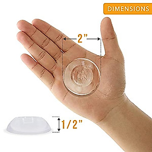 Door Stoppers Wall Protector 2” (6 Pack) - Clear Door Bumpers with Strong Adhesive Glue - Shock Absorbent and Discreet Wall Protectors from Door Knobs