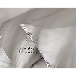 YANIBEST Satin Pillowcase for Hair and Skin Silk Pillowcase 2 Pack with Zipper Cooling Vegan Silk Pillowcase for Hair & Skin | King 20x36 inches