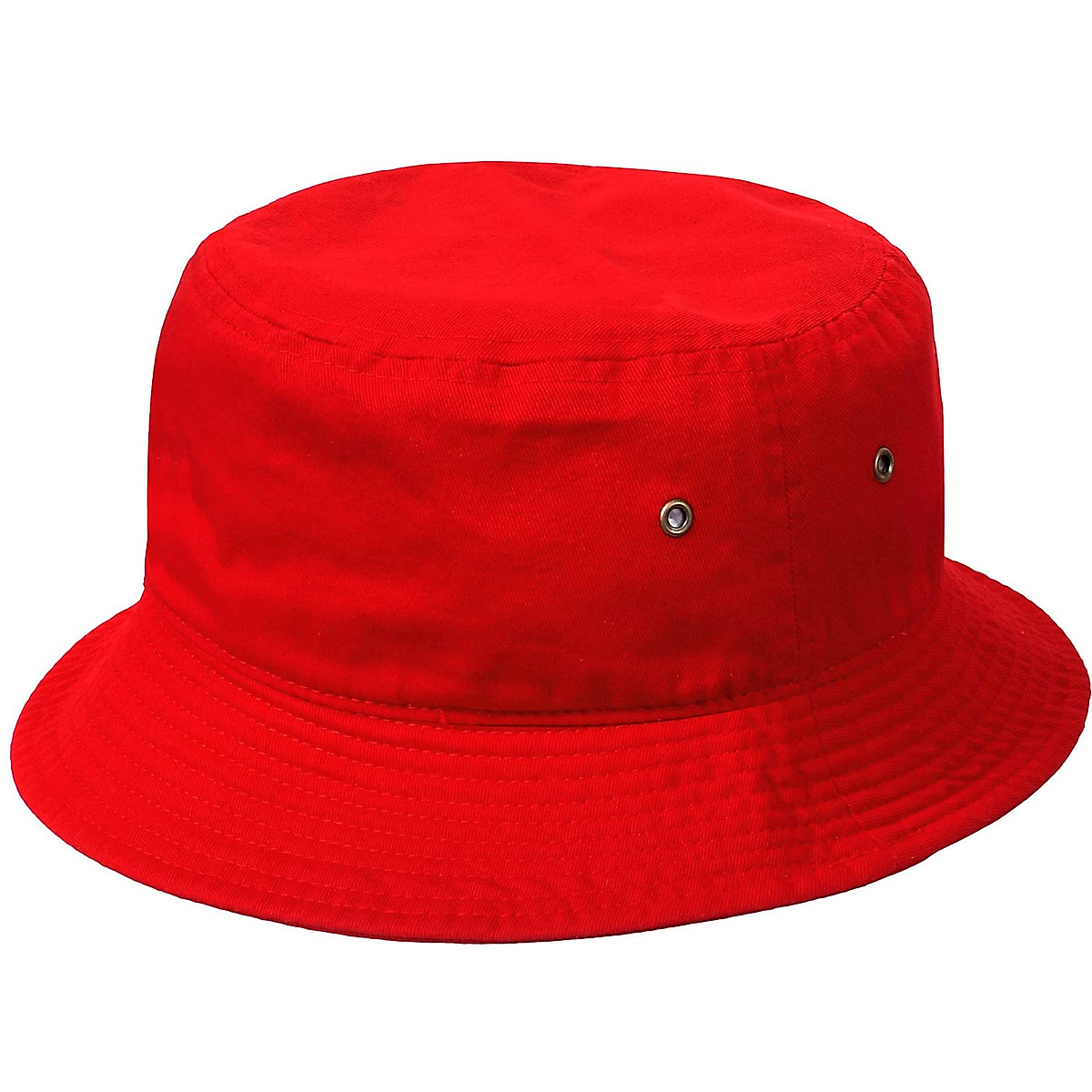 Men Women Unisex Cotton Bucket Hat 100% Cotton Packable for Travel Fishing Hunting Summer Camp (L/XL, Red)