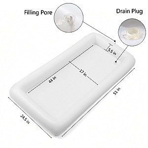 Inflatable Serving Bar Salad Buffet Ice Tray Food Drink Cooler for Picnic Luau Pool Party with Drain Plug, 2 Pack