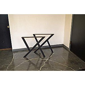 Metal Table Legs, Offset X-Frame Style - Any Size and Color