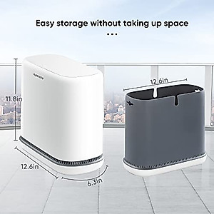 JOYBOS Adsorption Bathroom Trash Can with Lids,Kitchen Wastebasket with Press Type Lid,15L Dogproof Slim Plastic Narrow Garbage Can,4 Gallon Garbage Bin for Home,Office and Narrow Place