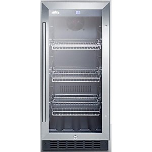 Summit SCR1536BG Undercounter Beverage Refrigeration, Glass/Black