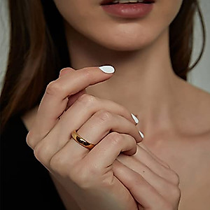 TRUMIUM 4mm Tungsten Wedding Band Ring for Men Women Gold Plated Domed High Polished Comfort Fit 9