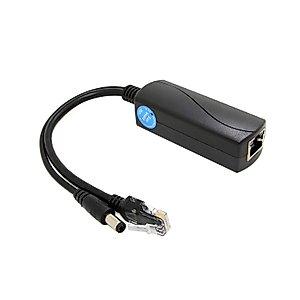 REVODATA Active PoE Splitter 12V 2A Output, IEEE 802.3af/at Standard 10/100Mbps Power Over Ethernet Splitter for Security IP Camera DC Jack (PS5712AT Black)