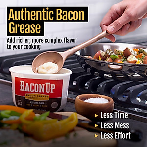 Bacon Up Bacon Grease Rendered Bacon Fat for Frying, Cooking, Baking, 14 ounces