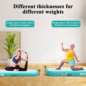 PPXIA Air Mat Tumble Track Gymnastics Mat, Inflatable Tumbling Mat 10ft with Electric Air Pump for Home Use/Cheerleading/Gym/Outdoor/Yoga/Water/School Use