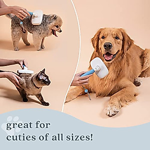 Pet Slicker Brush - Dog & Cat Brush for Shedding & Grooming - Self-Cleaning Undercoat Dematting & Detangling Brushes for Long & Short Haired Pets (Cotton Blue)