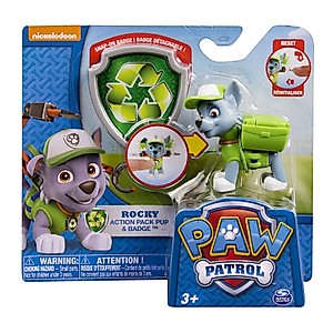 Paw Patrol Action Pack Pup & Badge, Rocky